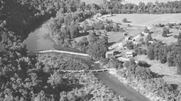 Dawt Mill aerial view and downstream view 1947